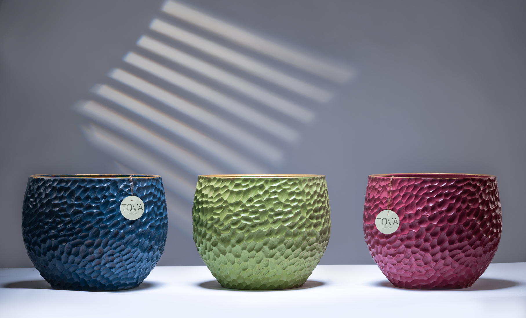 Hammered Gold Linning Large TOVA 3 pieces Set - Tova Designs